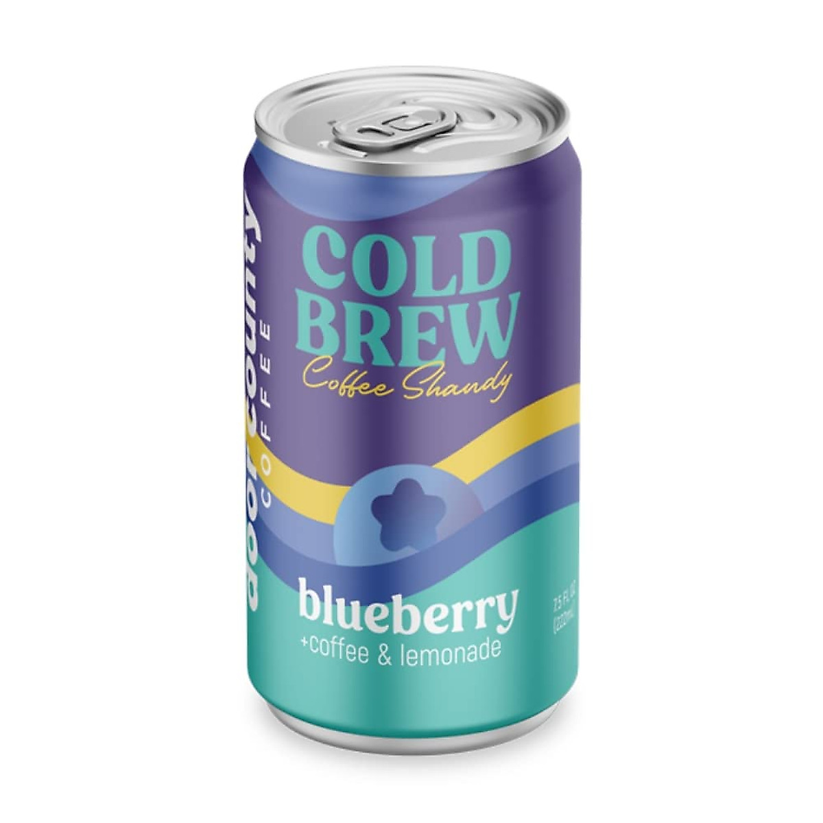 Door County Coffee Blueberry Cold Brew Coffee Shandy – Cold Brew with Organic Blueberry Juice + Organic Lemonade, Low Sugar, Low Calorie, Low Carb, 75mg Caffeine, 7.5oz, 6 Count