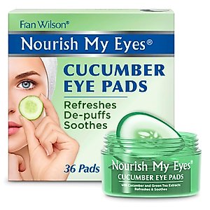 Fran Wilson Nourish My Eyes Eye Pads - Soothe Tired Eyes, Reduce Puffiness & Dark Circles, hydrates the skin around the eyes - 36 Count - Cooling & Refreshing, Instantly (Cucumber)