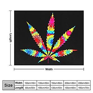 Weed Colorful Art Flannel Fleece Throw Blanket Soft Warm Lightweight Fuzzy Plush Blankets for Bed Couch Sofa 70"x80"