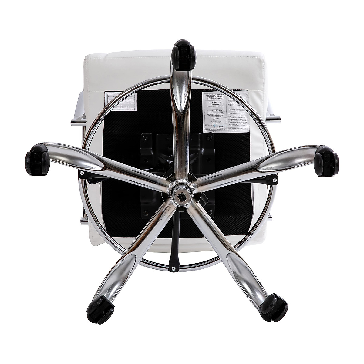 Flash Furniture Adjustable Height Drafting Chair - Contemporary Mid-Back White LeatherSoft Drafting Stool Chair - Adjustable Foot Ring & Chrome Base