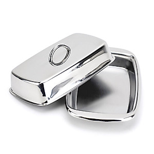 Cuisinox Stainless Steel Butter Dish with Lid, 4" x 7.5"