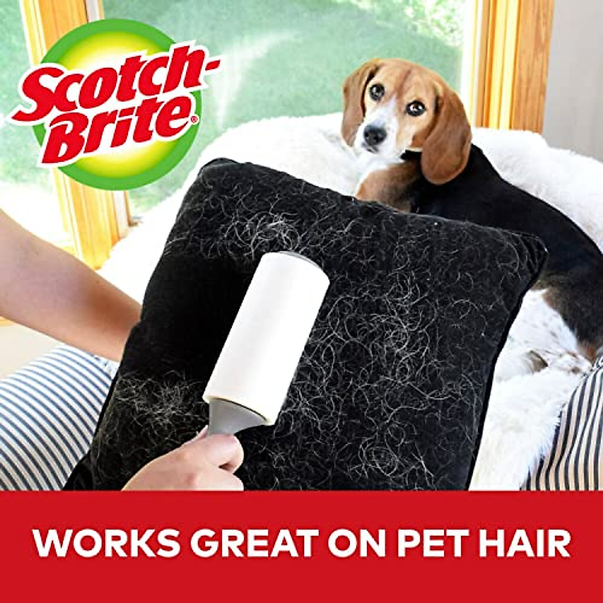 Scotch-Brite Lint Roller Refill, Works Great On Pet Hair, 60 Sheets ( Pack Of 6 ) ( Packaging May Vary )