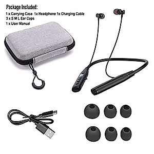 HORNORM Neckband Bluetooth Headphones with TF Card Slot 100 Hours Playtime Neck Bluetooth Earphones with Microphone Around The Neck Earbuds Magnetic Earphones Compatible with Cellphones,PC,Tablet