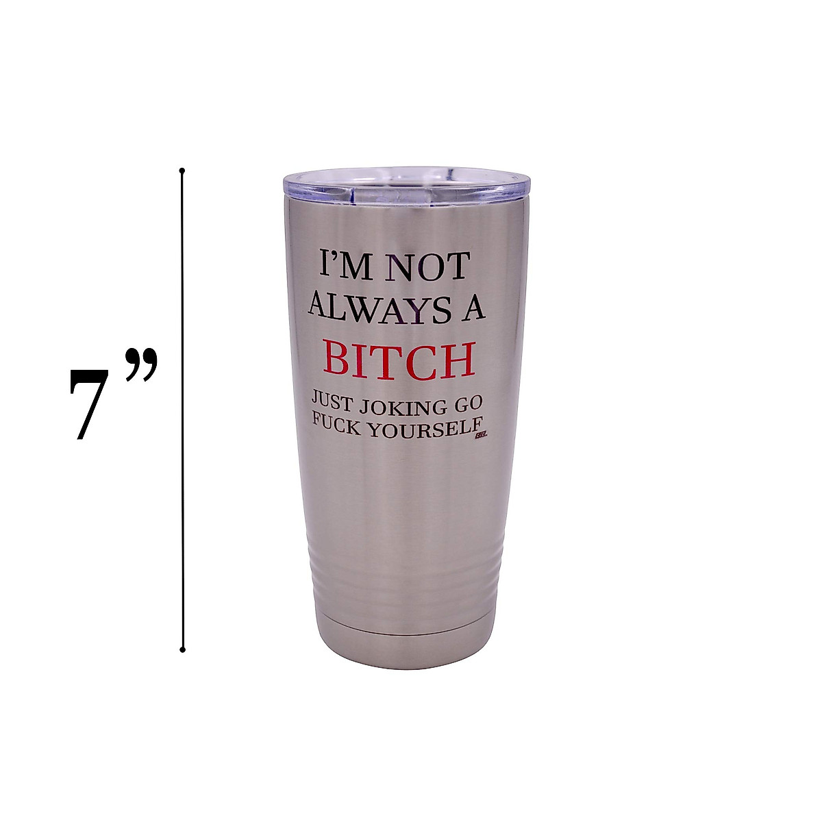 Rogue River Tactical Funny Not Always Just Kidding for Her Large 20 Ounce Travel Tumbler Mug Cup with Lid Vacuum Insulated Hot or Cold Sarcastic Work Gift