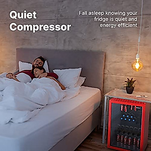 HUSKY Undercounter/Freestanding Premium Beverage Cooler & Mini Fridge 4.6 Cu.ft./131L with Reversible Glass Door, Compact Refrigerator for Home, Restaurants, Commercial, RV Energy Star