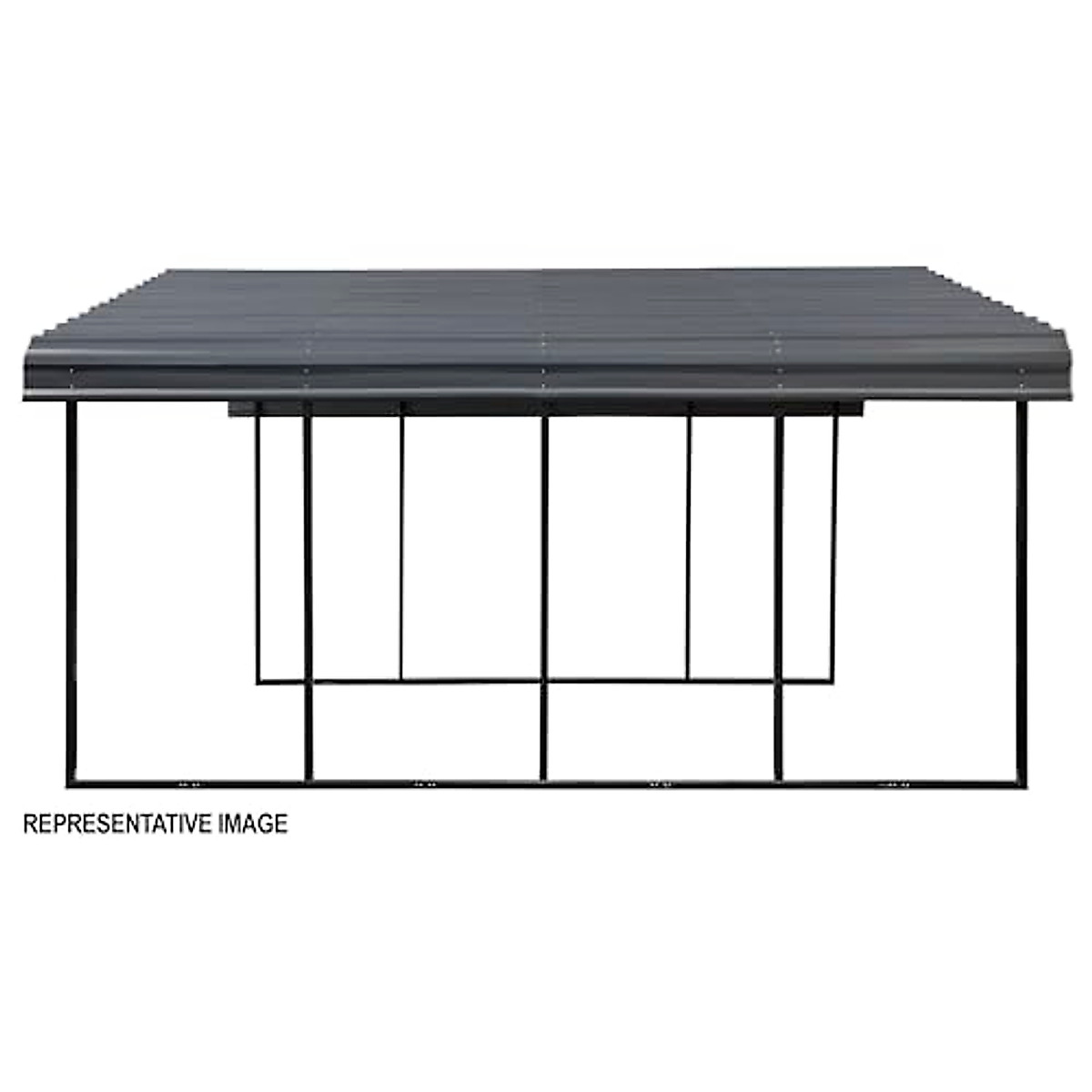 Arrow Carports Galvanized Steel Carport, Full-Size Metal Carport Kit, 12' x 20' x 9', Charcoal