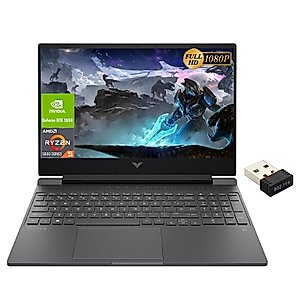HP Victus 15 Gaming Laptop - 15.6" FHD IPS 144Hz Display, AMD Ryzen 5 7535HS Processor, 64GB DDR5 RAM, 2TB SSD, NVIDIA GeForce RTX 2050, Backlit Keyboard, HD Camera, Windows 11 Home
