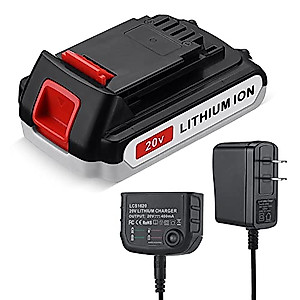 3000mAh 20V Replacement Battery with Charger for Black+Decker,Battery Replace for LBXR20 LBXR20-OPE LB20 LBX20 LBX4020 LB2X4020-OPE,Cordless Tool Battery with 16V/20V Output Battery Charger