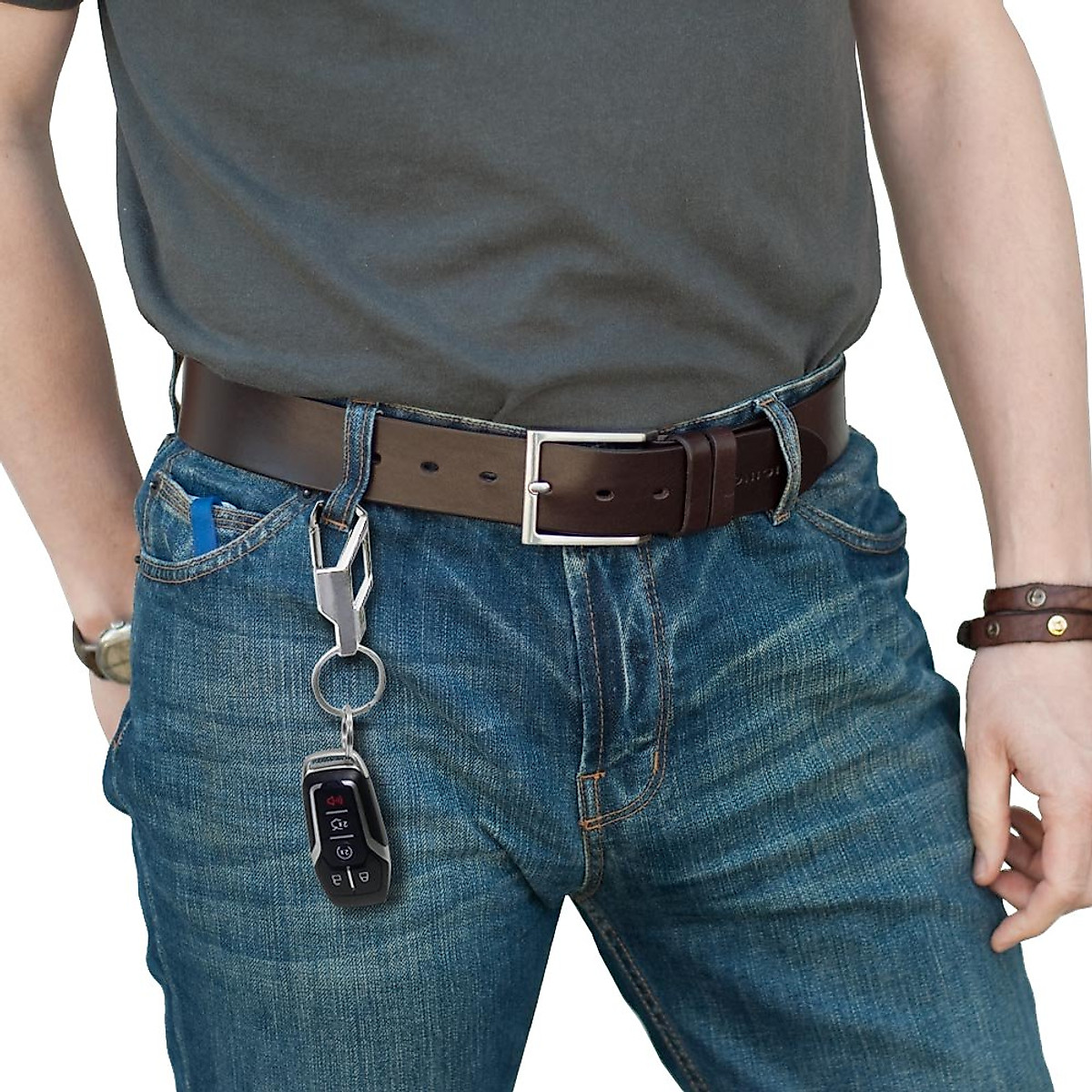 iPick Image Compatible with Honda Civic Silver Carabiner-Style Snap Hook Metal Key Chain