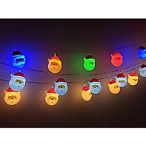 Santa Claus Shape String Lights, Indoor & Outdoor Christmas Tree Patio Gardens Home Party Decoration (1.5M, White)