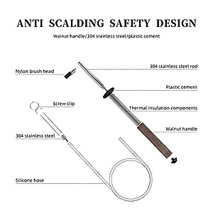 Coffee brush Anti-scalding handle Espresso Machine Cleaning Brush High-Pressure Steam Brush For Searchpean Coffee Maker Espresso Brush Tools Accessories For Baristas (Two brush heads)