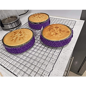 Winerming 4-Piece Bake Even Strip,Cake Pan Strips,Cake Pan Dampen Strips,Cake Pan Strips, Super Absorbent Thick Cotton,Keeps Cakes More Level and Prevents Crowning with Cleaner Edges