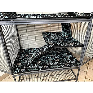 7-piece Cage Liner Set Midwest Double Critter/Ferret Nation “Winter Pinecones Black" for Rats, Sugar Gliders, Ferrets, Chinchillas