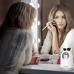 HOPEME Cool Mist USB Humidifier with Adjustable Mist Mode, 300ml Water Tank Lasts Up to 10 Hours, 7 Color LED Lights Changing, Waterless Auto Shut-off for Bedroom, Home, Office (White)…