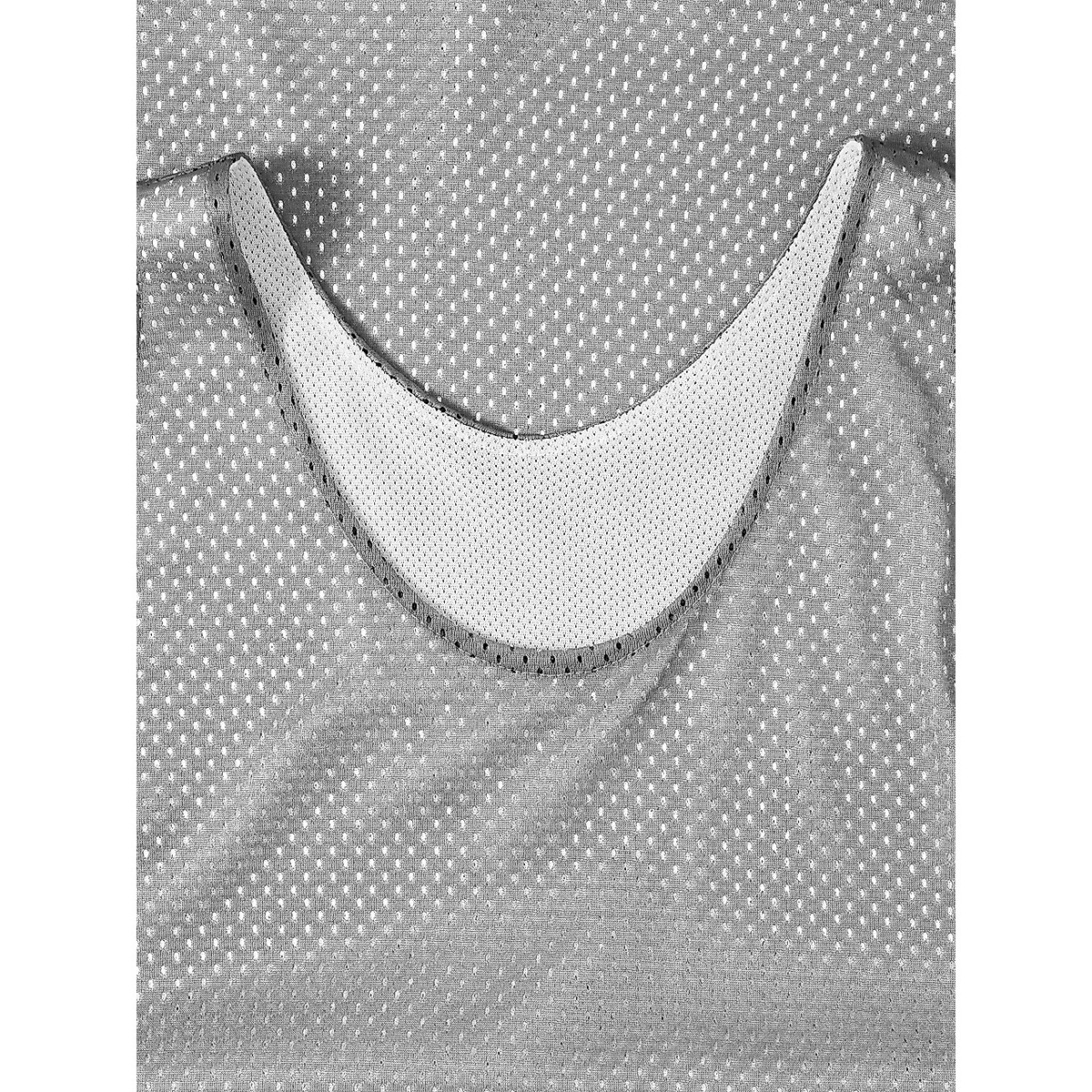 Mens Reversible Basketball Jersey Premium Moisture Wicking Mesh Tank Top (Large, 1ih05_Light Gray)