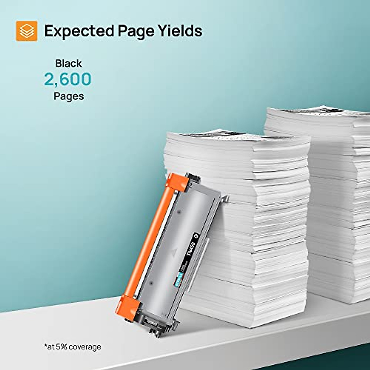 KEENKLE TN450 TN-450 Compatible for Brother TN450 TN-450 TN420 Toner Replacement to use with HL-2270DW HL-2280DW HL-2240 MFC-7360N DCP-7065DN MFC7860DW Intellifax 2840 2940 Printer(2 Black)