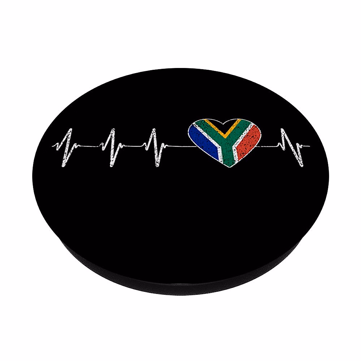 South African Heartbeat I Love South Africa Flag Heart Retro PopSockets Grip and Stand for Phones and Tablets
