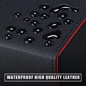 Weewooday 3 Pieces Leather Deck Card Boxes Cards Deck Game Box for 100 Plus Cards Compatible with MTG (Yellow, Black Red, Purple, Horizontal)