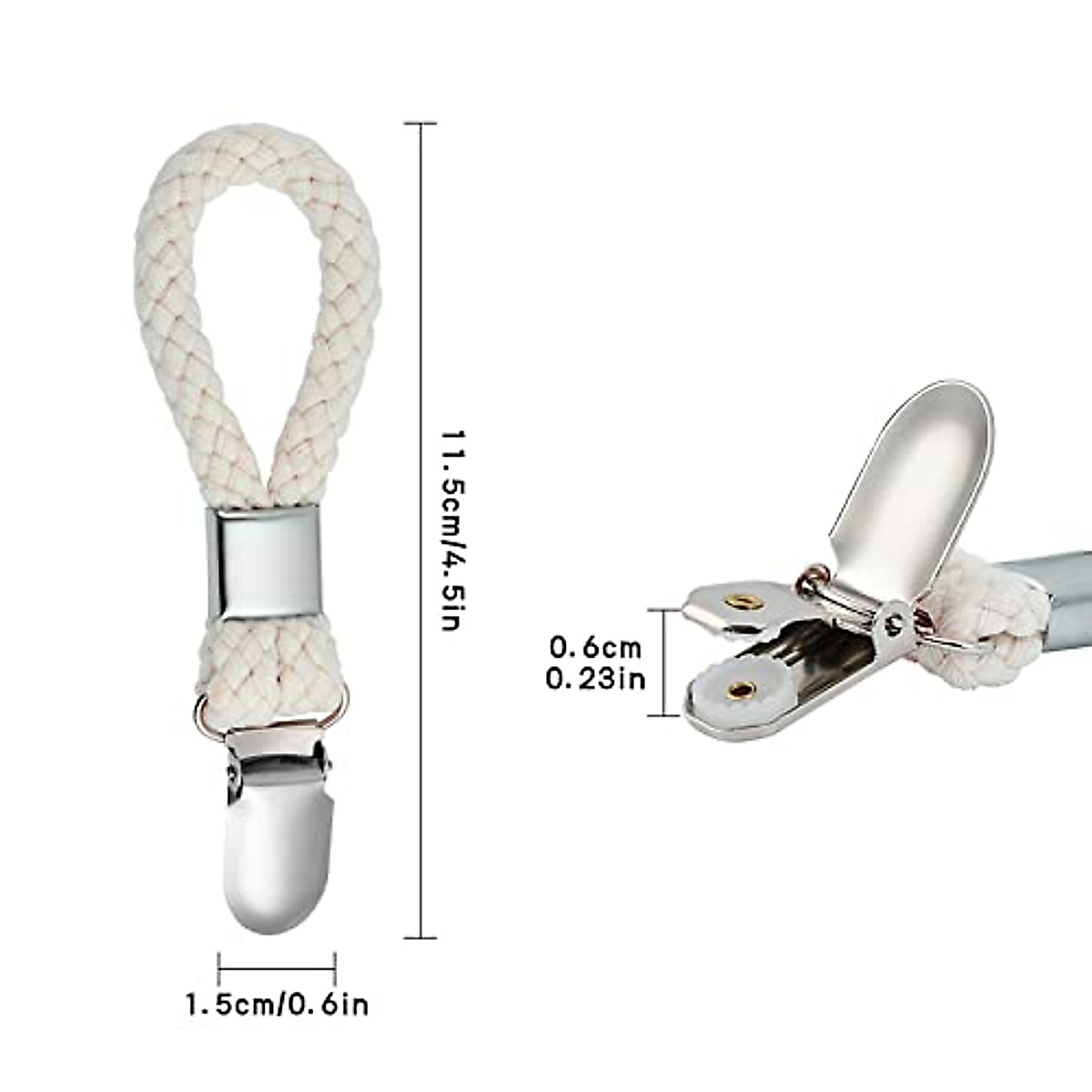 Elesunory 8PCS Hanging Tea Towels Clip, Metal Towel Hanger with Loop Cotton, Hand Towel Hook for Home Kitchen Bathroom Hanging Towels