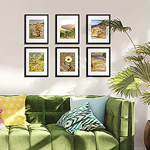 upsimples 11x14 Picture Frame, Display Pictures 8x10 with Mat or 11x14 Without Mat, Wall Hanging Photo Frame, Black, 1 Pack