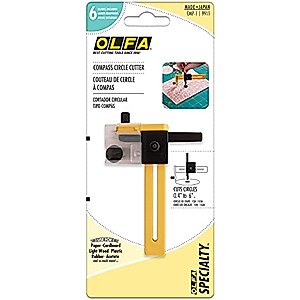 OLFA Compass Circle Cutter (CMP-1) - Adjustable Compass Style Rotary Circle Cutter w/ 6 Blades for Cutting Circles Up to 6 Inches in Diameter, Replacement Blades: OLFA COB-1 Blades