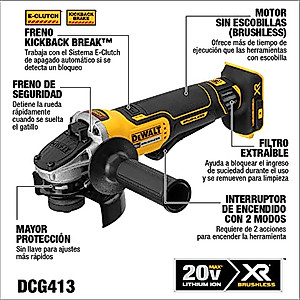 DEWALT 20V MAX* Angle Grinder Tool, Tool Only (DCG413B)