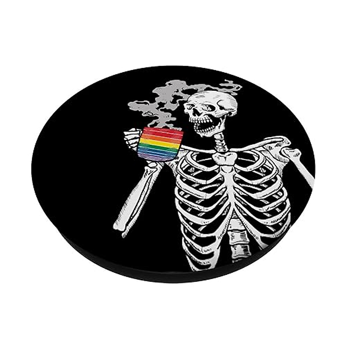 Black Like my soul skeleton drink coffee or die Pride LGBT PopSockets PopGrip: Swappable Grip for Phones & Tablets PopSockets Standard PopGrip