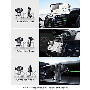 LISEN Vent Phone Mount for Car [Smooth Silicone Protection] Universal Car Vent Phone Holder Mount for Car with Newest Extension Clip for iPhone 14 13 12 11 X XR XS Pro Max Mini 8 7 6 Plus and More