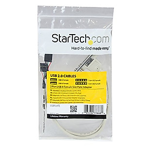 StarTech.com 2 Port USB A Female Slot Plate Adapter - USB panel - USB (F) to 5 pin in-line (F) - USBPLATE