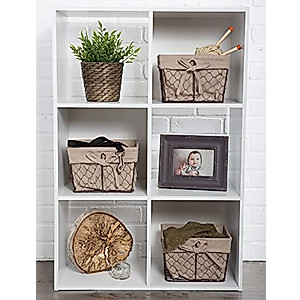 DII Farmhouse Chicken Wire Storage Baskets with Liner, Small, Rustic Natural, 9x7x6", 3 Piece