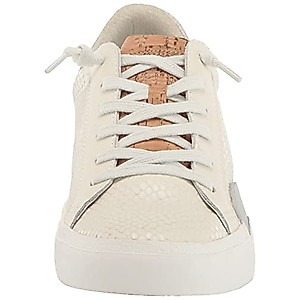 Dolce Vita Women's Zina Sneaker, White/Natural Embossed Leather, 8.5