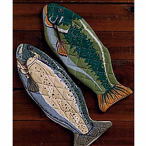 DII Cotton Lake House Fish Oven Mitts, 6 X 16.5 Set of 2, Machine Washable and Heat Resistant for Kitchen Cooking and Baking