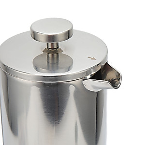 LJCM French Press Pot Coffee Pot Maker Milk Frother Stainless Steel Tea Maker Hand Pour 1000Ml Pressing Milk Frothing Machine Brewed Coffee Cafe Pot Brewing Coffee French Presses