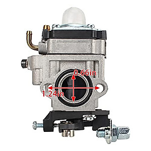 Carbhub 967086901 Carburetor for Poulan Pro PR46BT PR48BT BP400 PR2322 BP402 967086901 150032738 530058436 Eskimo Mako M43 M43Q8 Viper 43cc Engine Southland SCV43 SEA43 Earth Auger Carb 62100-81010