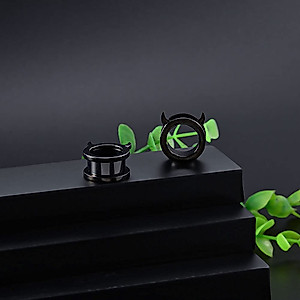 COOEAR 1 Pair Flesh Ear Gauges Piercing Plugs Tunnels Evil Style Earrings Stretchers Expander Men Women Gift Body Jewelry.