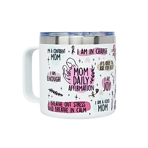 FROOBLEQUIRK Mom Daily Afirmations Tumbler, 14oz Mother's Day Cup – Perfect for Mother's Day, Birthday, or Christmas Gifts from Daughter or Son