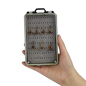 Fly Box Magnet Waterproof Fly Fishing Box Smart Pocket Size Fishing Storage Fishing Tackle Case(M)