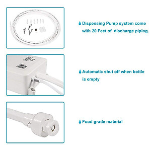 Bottled Water Dispenser Pump System - 20ft 110V AC US Plug Water Dispensing Pump with Single Inlet - Compatible Use with Coffee/Tea Machines, Water Dispensers, Refrigerators, Ice Makers