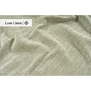 LANE LINEN Super Soft Throw Blanket for Couch & Bed - Classic Herringbone Weave with Tassel Cotton Lightweight Breathable Durable Cozy Warm – Pack of 2 50”x70” Sage Green
