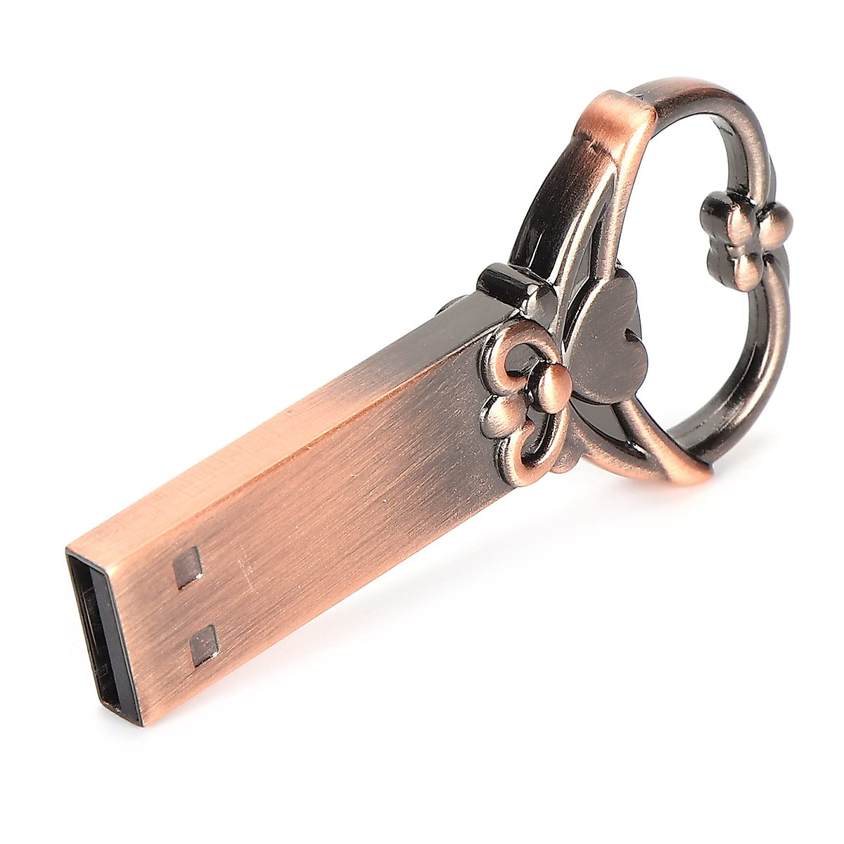 USB 2.0 Flash Drive, Waterproof Heart Shaped USB Memory Stick Pen Drive, Retro Novelty USB Storage Flah Drive Thumb Drive, Gift for Kids, Friends, Teachers(128GB)