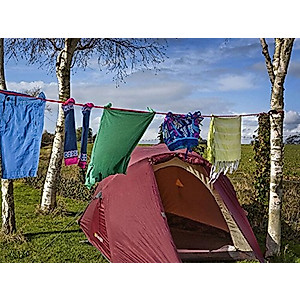 Travel Clothesline Multifunctional Elastic Cord Compact Bungee Clothesline Travel Bungee Clothesline Travel Laundry Clothesline Kit with Two Twist Ties for Campers Boaters Hikers Travelers