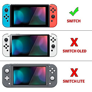 eXtremeRate PlayVital Back Cover for Nintendo Switch Console, Handheld Controller Protector Hard Shell for Joycon, Dockable Protective Case for Nintendo Switch - Gradient Translucent Bluebell