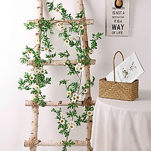 SOMYTING Artificial Daisy Garland Decorative Fake Flower Vine Hanging 5.6Ft Silk Flower Greenery for Home Garden Outdoor Ceremony Wedding Arch Floral Decor