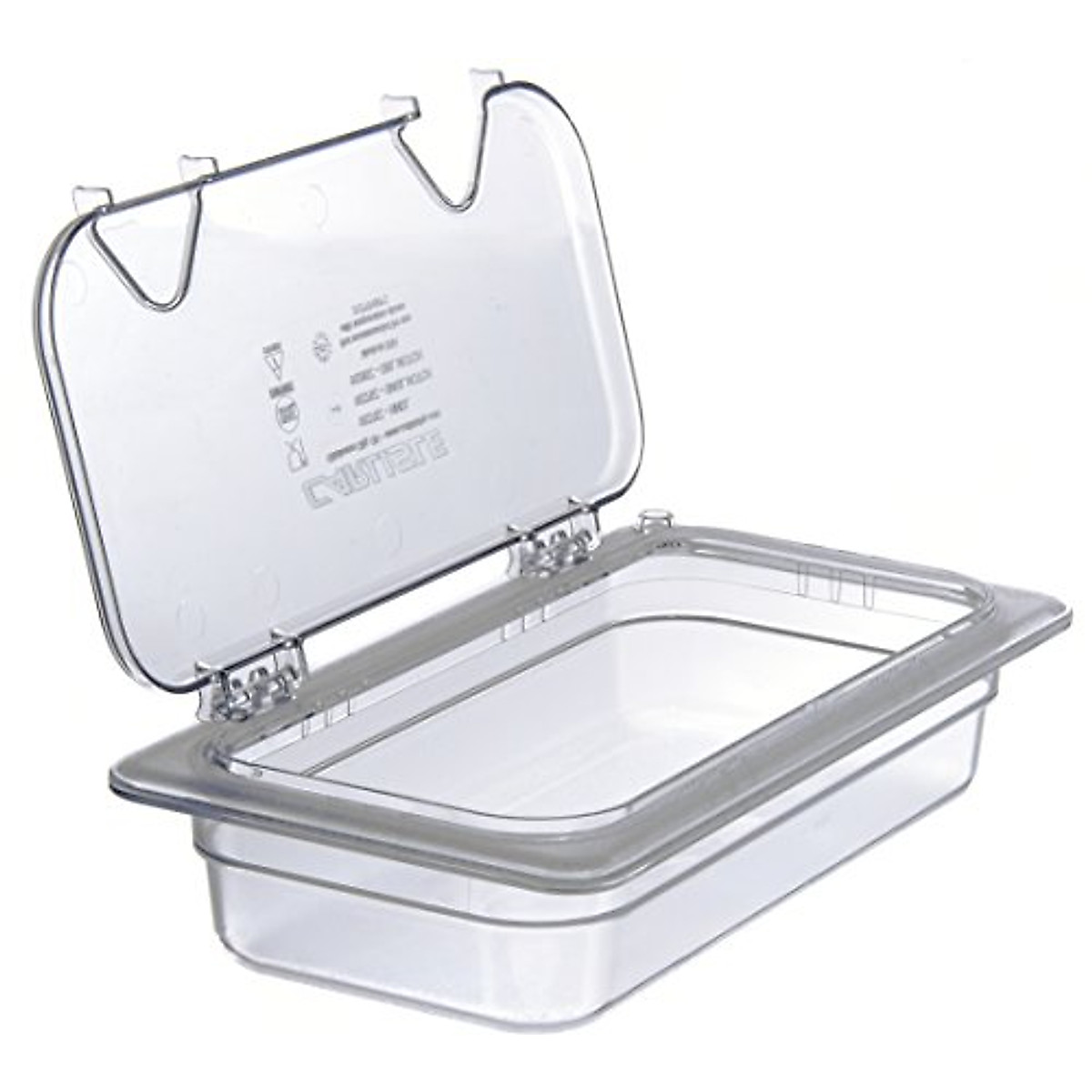 Carlisle FoodService Products 10279Z07 EZ Access Hinged Lid with Handle and Notch, Third Size, Clear