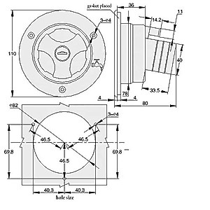 kuayi RV Fresh Water Locking Cap Spring and Seal Ring Design with Inlet Gravity Fresh Water Filling Hatch for Camping Trailer Gravity RV (Black)