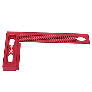 T-200 Woodworking Ruler L Square Ruler Aluminum Alloy Hole Ruler Measuring Tool Wear-Resistant Rust-Proof Portable Crossed-Out Tool Carpenter Scriber Marking Tool