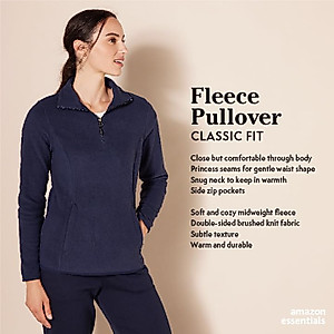 Amazon Essentials Women's Classic-Fit Long-Sleeve Quarter-Zip Polar Fleece Pullover Jacket - Discontinued Colors, Coral Pink, X-Large