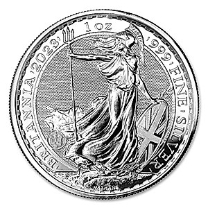 2023 1 oz British Silver Britannia Coin (King Charles III) by the Royal Mint Brilliant Uncirculated with Certificate of Authenticity £2 BU