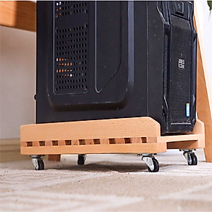 YGCBL Multifunction Portable Hand Trucks,Trolleywood Platform Dolly Transport Roller Dollies Oak Cool Down Computer Host Tray Rack Universal Wheel Living Room 40Kg Capacity, 2 Colors,Brown