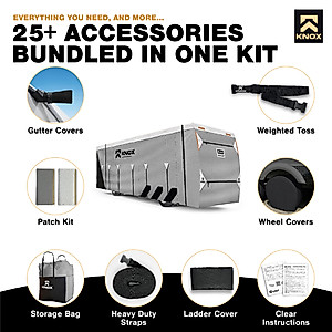 3rd Gen Motorhome RV Cover Class A, Anti-Tear 7 Layer APEX Fabric, Superior Class A Motorhome Cover, Camper RV Trailer Cover Includes Ladder Cover, Tire Covers, and Gutter Covers - Size 20-25 ft